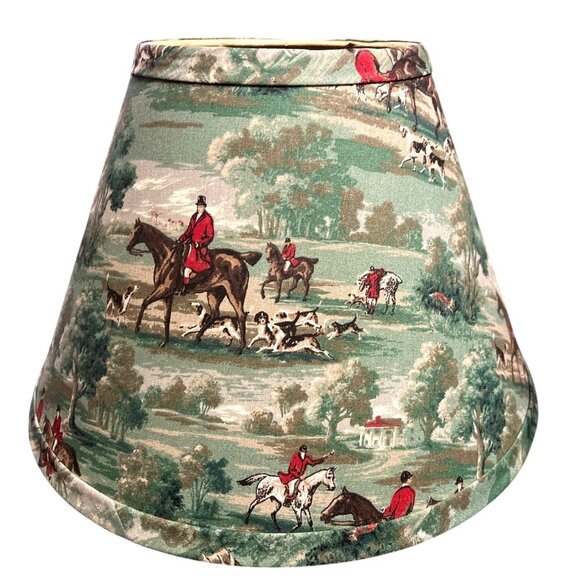 Accents | Vtg Lampshade Equestrienne Hunting Scene Cottagecore ...